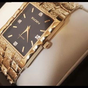 Elgin | Accessories | Brand New With Box Mens Elgin Gold Plated Watch ...